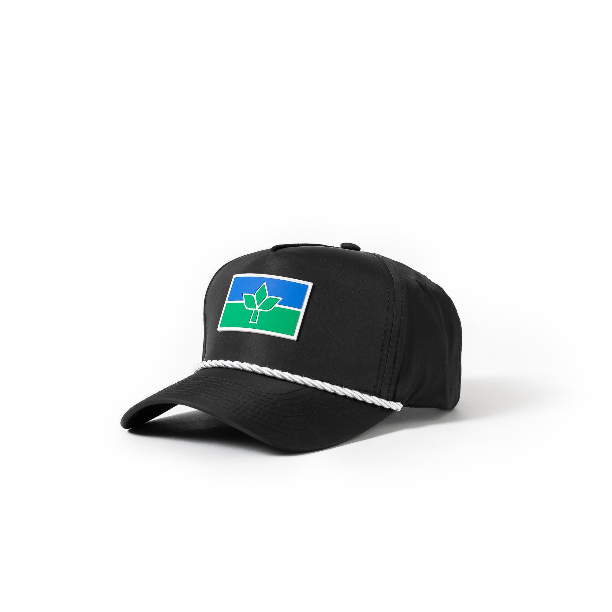Centre Flag 5 Panel Hat (Black)